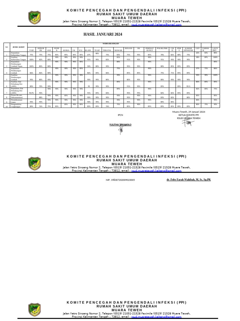 Laporan Akhir Hasil Audit Januari 2024 | PDF