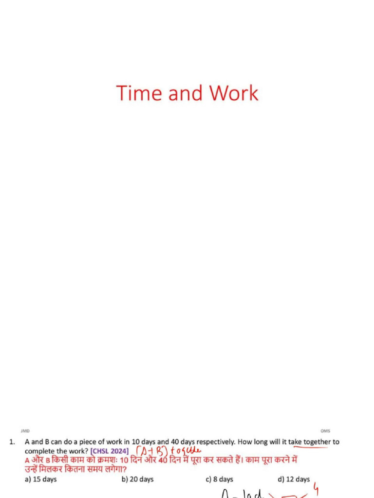 Oms - Time and Work | PDF