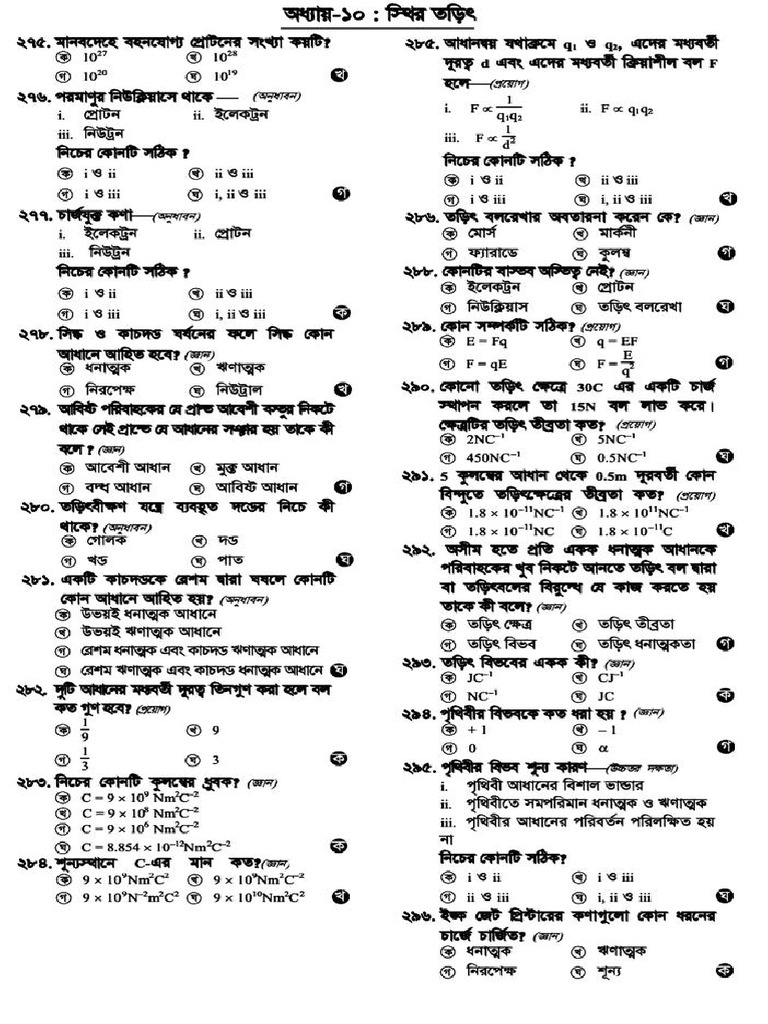 SSC MCQ Question Ans 10 Statical Electricity | PDF