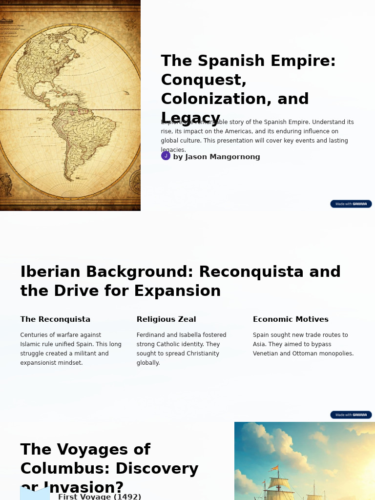 The Spanish Empire Conquest Colonization and Legacy | PDF | Spanish ...