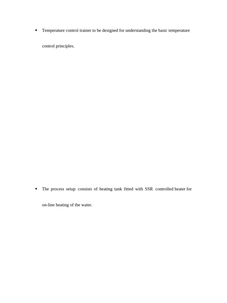 Temperature Control Trainer To Be Designed For Understanding The Basic ...