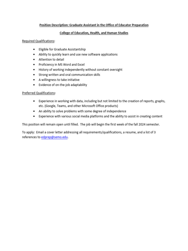 Ed Prep Ga Position | PDF