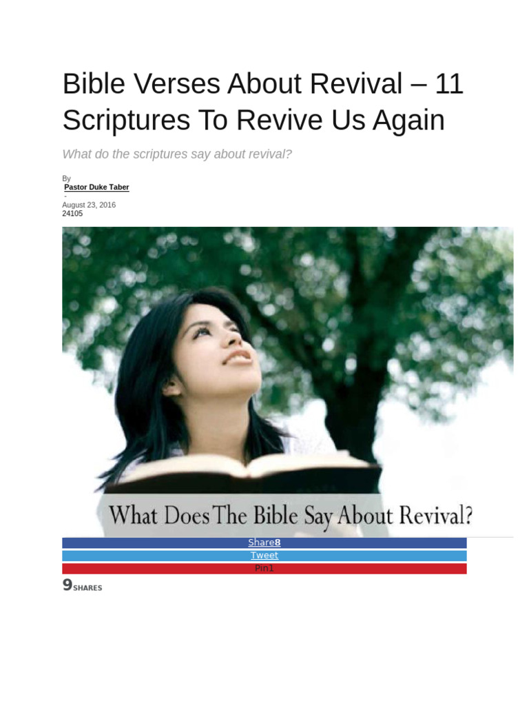 Bible Verses About Revival | PDF | Hebrew Bible | Bible