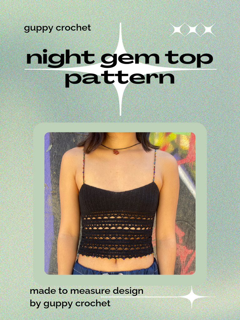 Guppy Crochet Night Gem Top Pattern | PDF | Crochet | Textiles