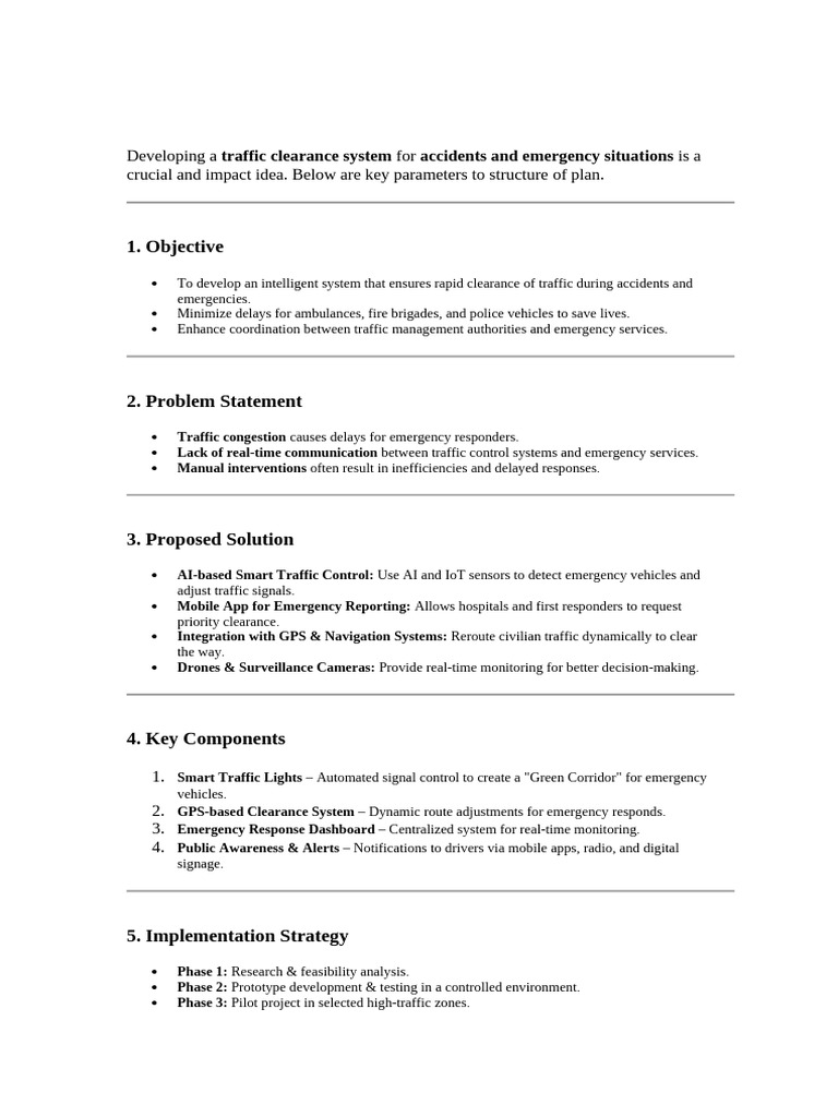 Developing A Traffic Clearance System For Accident | PDF | Traffic ...