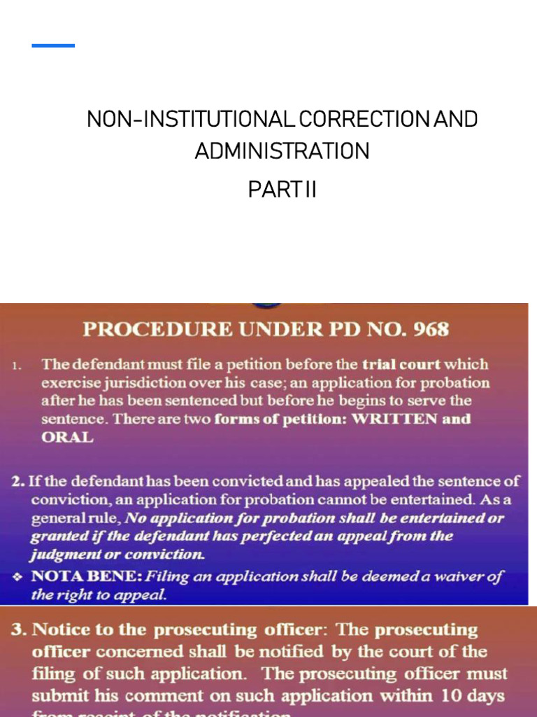 Non Institutional Correction and Administration Part II | PDF
