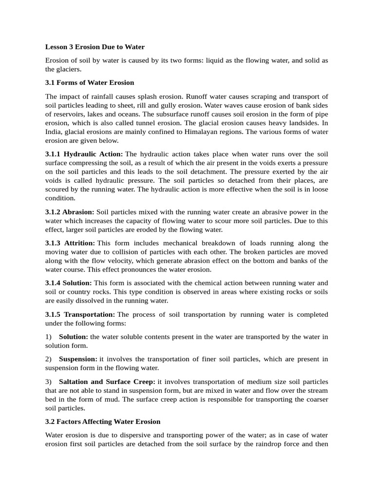 Understanding Water Erosion Types | PDF | Erosion | Surface Runoff