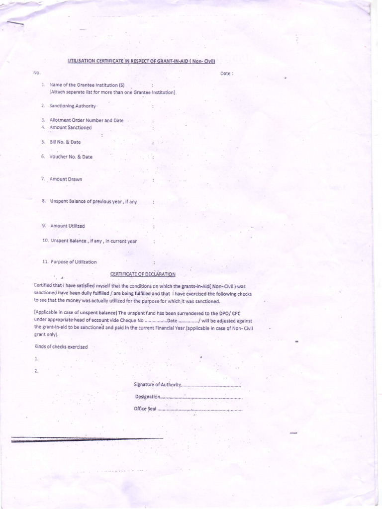 Non Civil UC Format | PDF