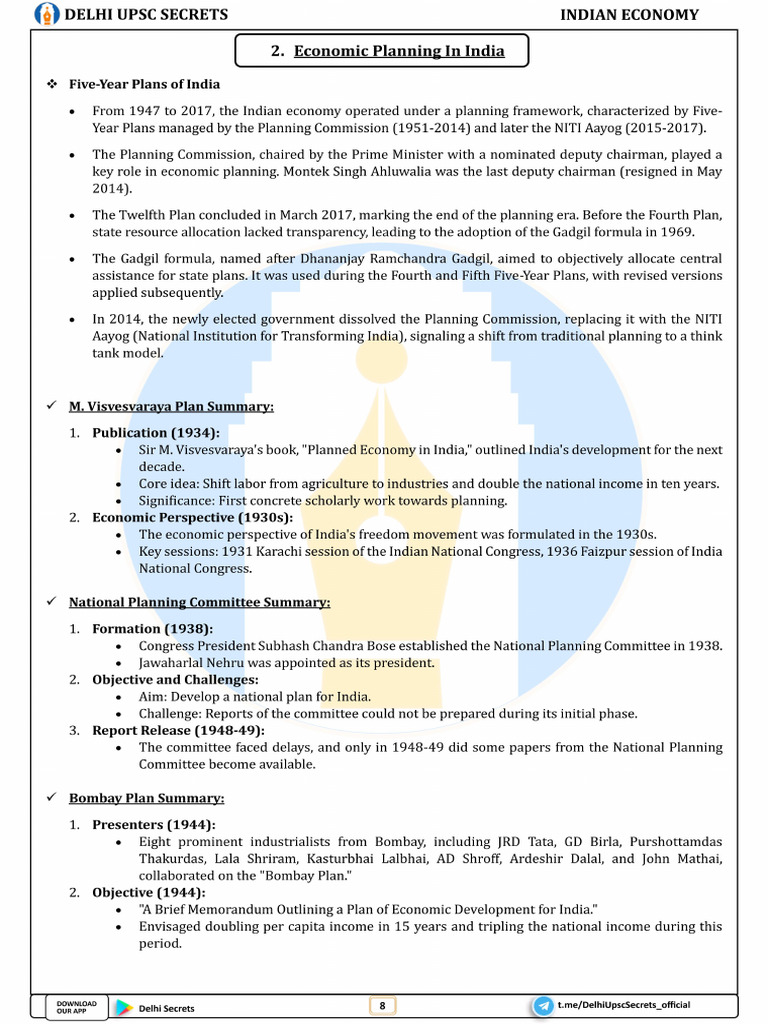 Economic Planning in India | PDF