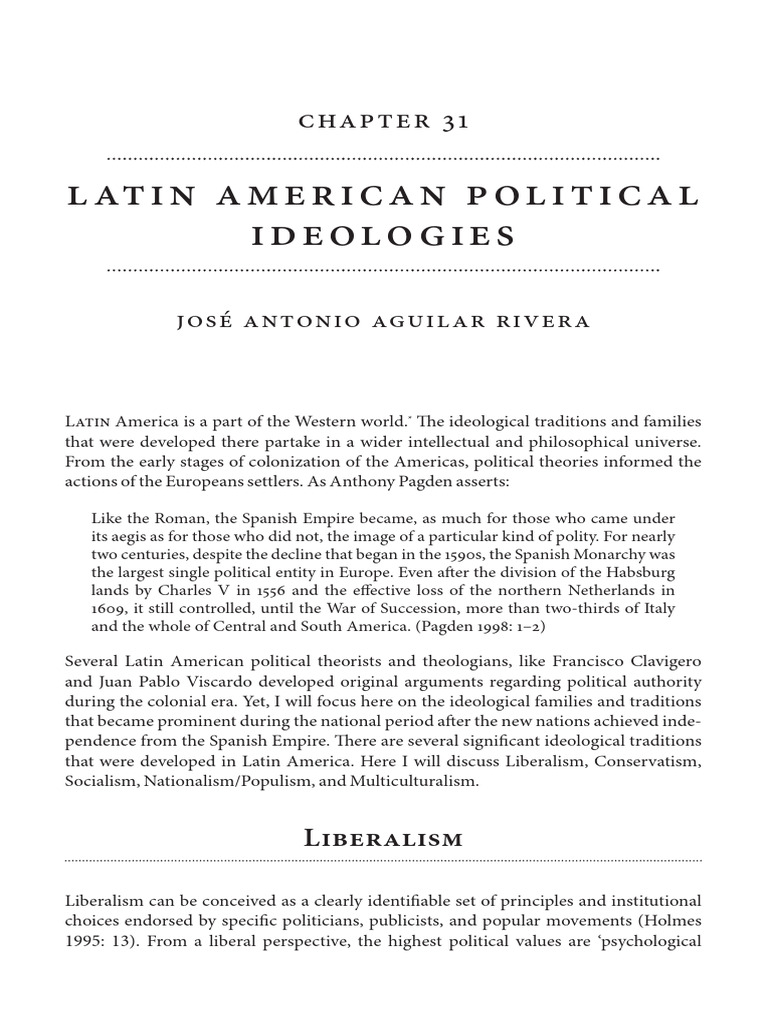 4.1. (Aguilar Rivera, 2013) - Latin American Political Ideologies | PDF ...