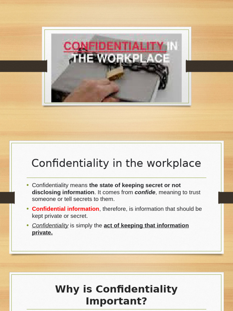 Confidentiality in The Workplace | PDF | Confidentiality | Trade Secret