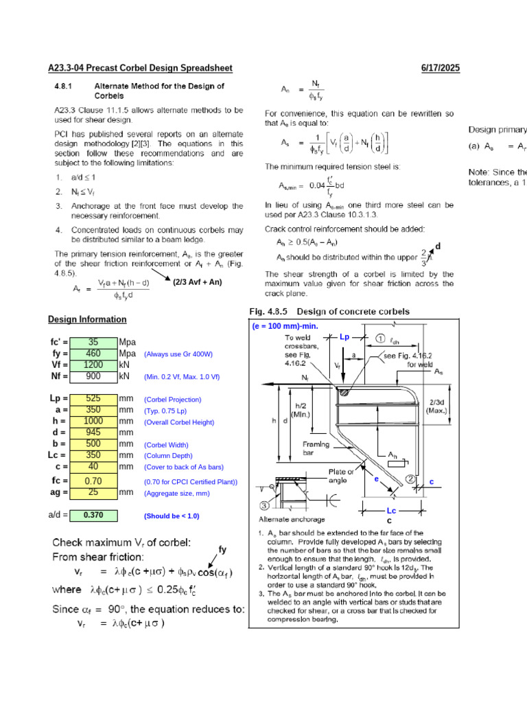 Bridge End Corbel Design | PDF