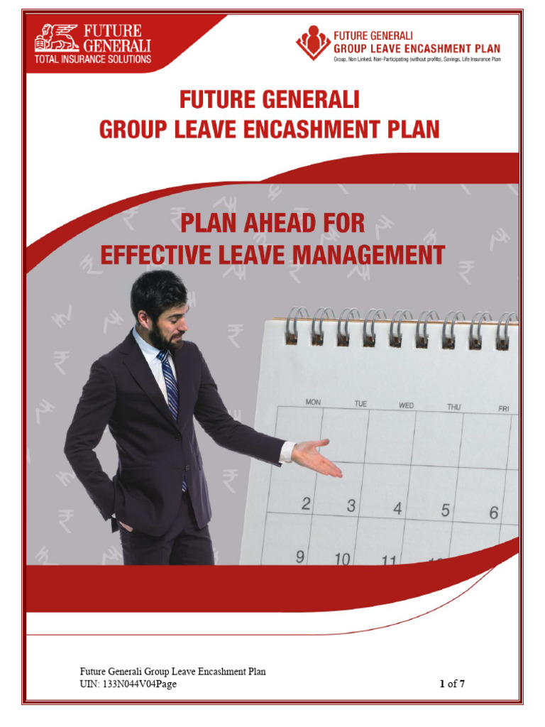 Future Generali Leave Encashment Plan | PDF | Insurance | Life Insurance
