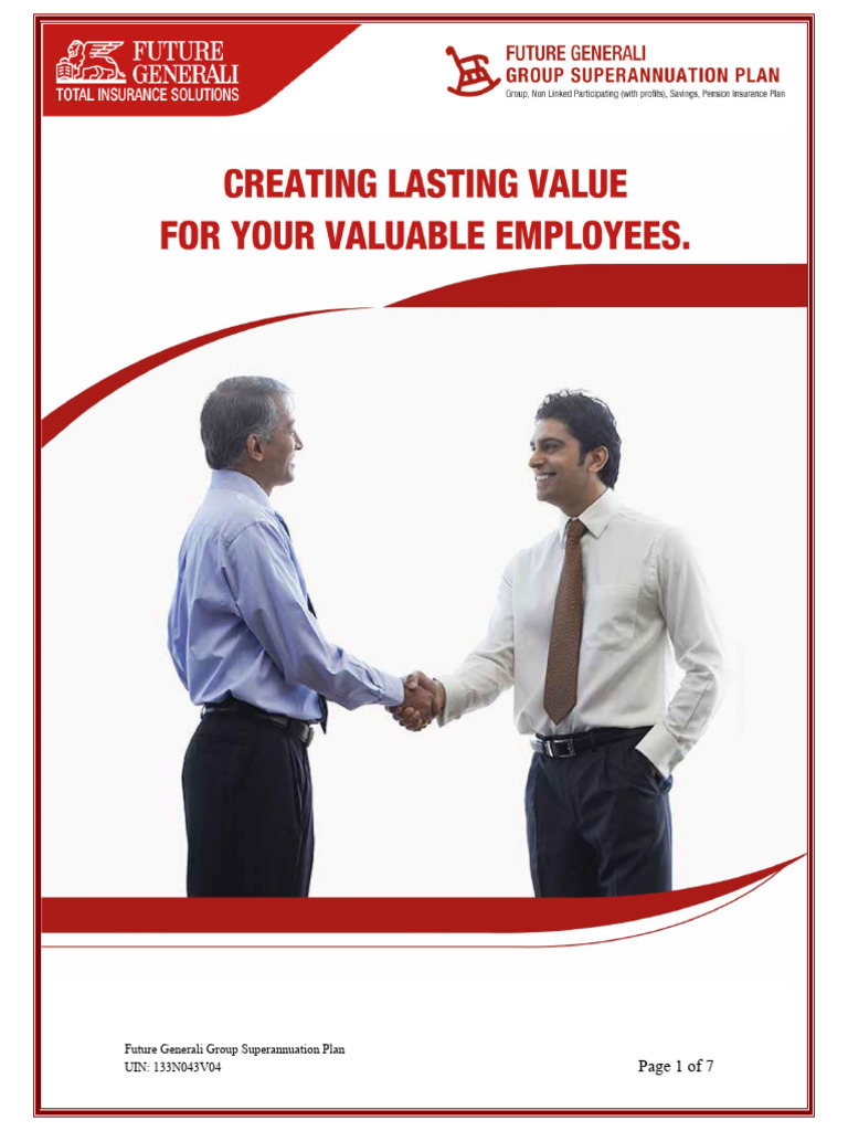 Future Generali - Group SA Plan | PDF | Pension | Insurance