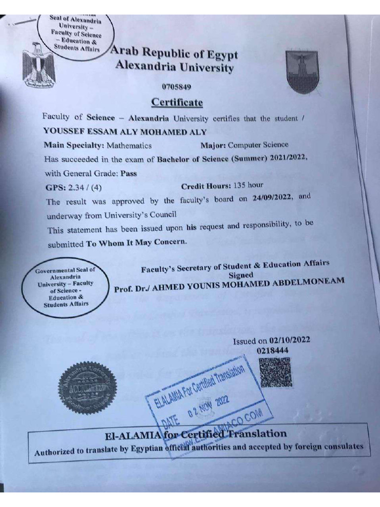 University Graduation Certificate | PDF