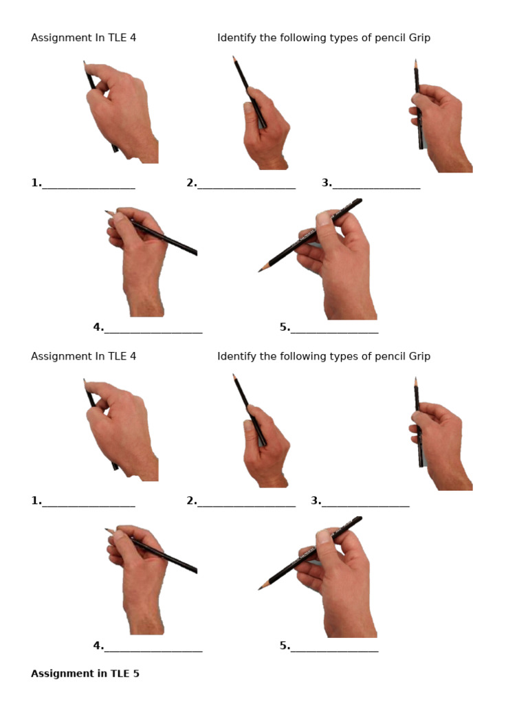 Assignment in TLE 4identify The Following Types of Pencil Grip | PDF ...