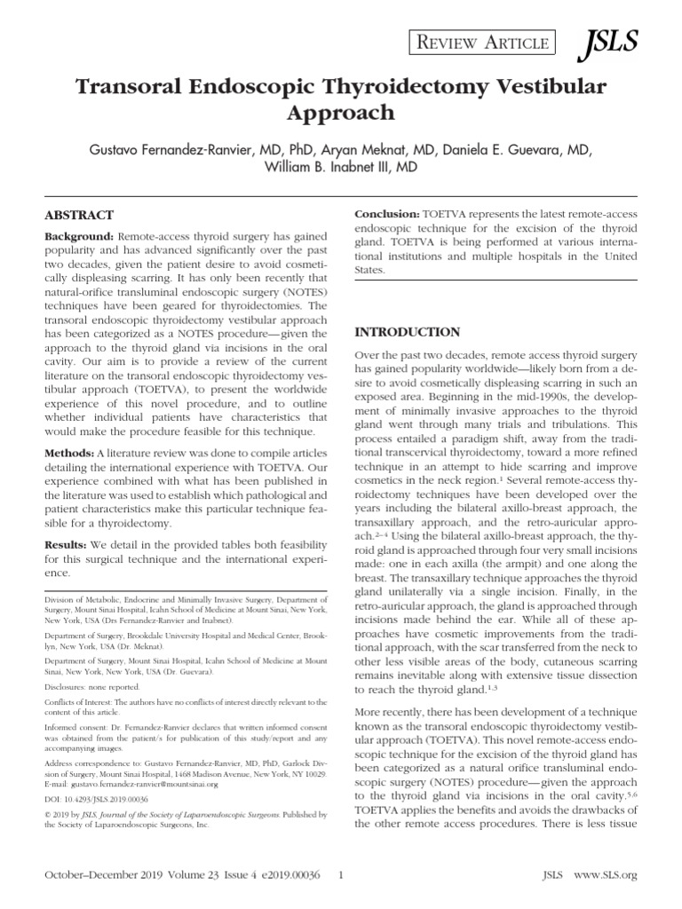 Pure Notes on Transoral Thyroidectomy | PDF | Surgery | Larynx