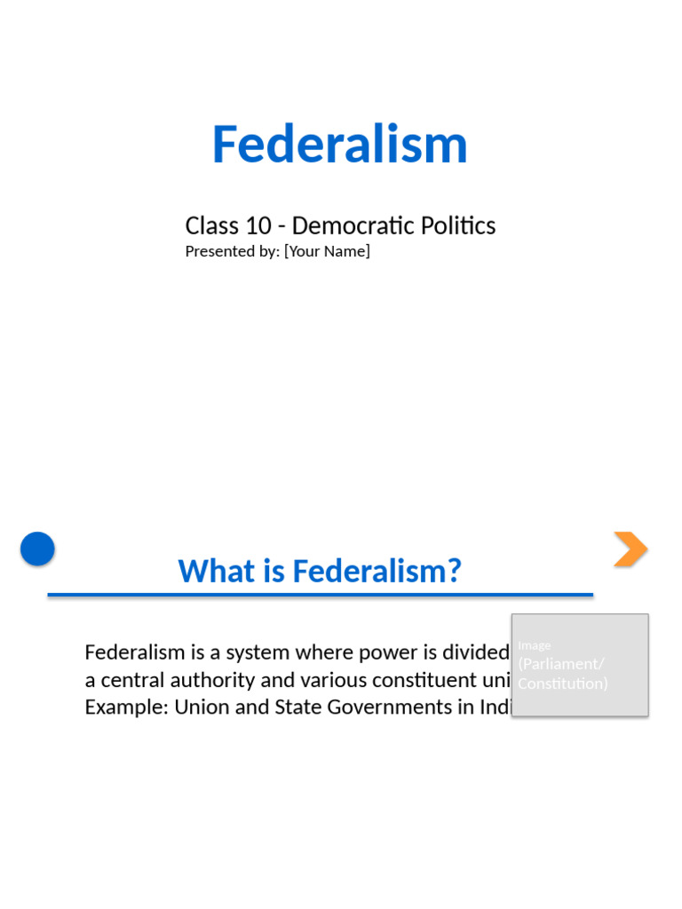 Federalism Overview for Class 10 | PDF