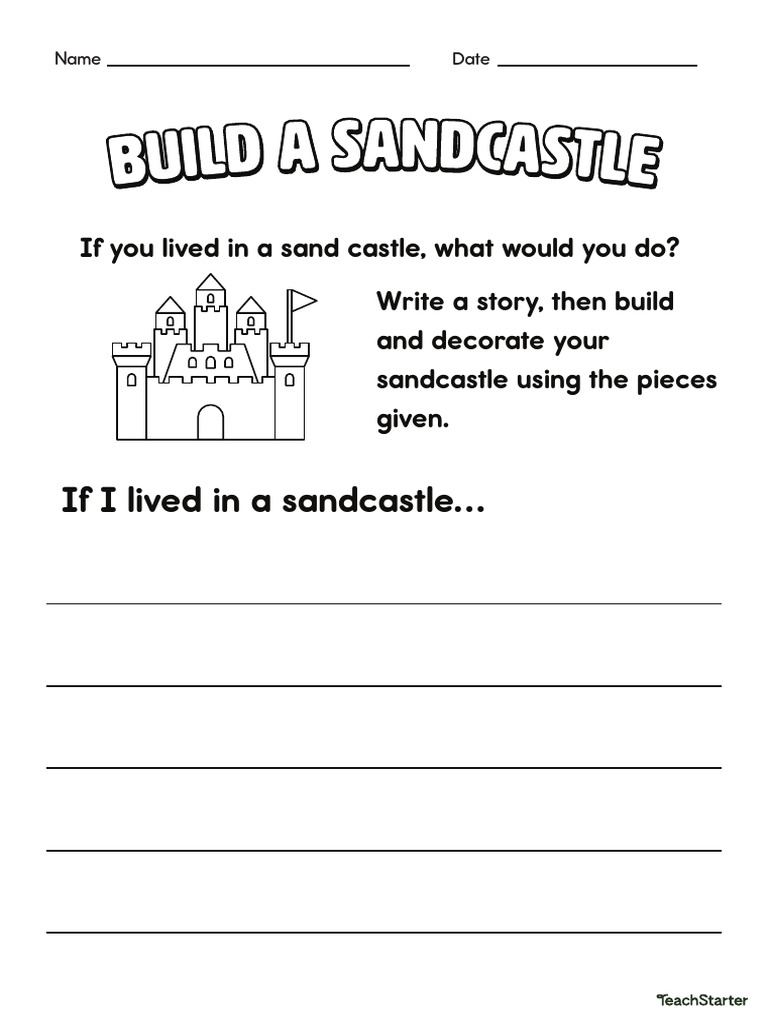 Build A Sandcastle Writing Prompt A Do Be Reader | PDF