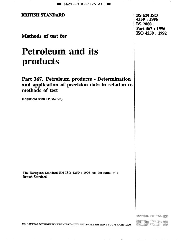 BS en Iso 4259 Part 367 1996 BS 2000 Iso 4259 1992 | PDF