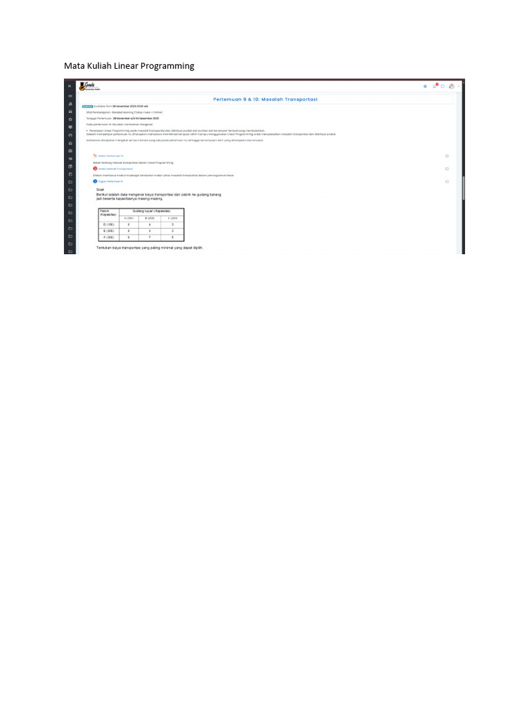 Tugas Mata Kuliah Linear Programming | PDF