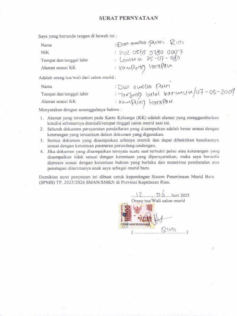 Pernyataan Dwi | PDF