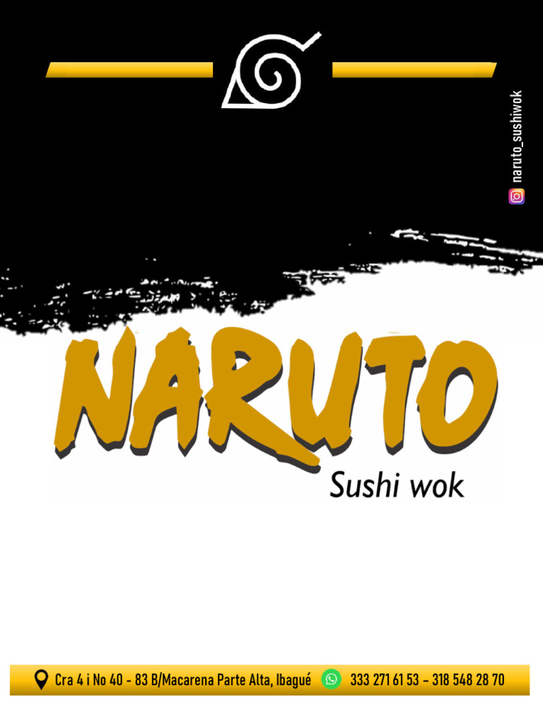 Menú de Sushi Naruto Wok Ibagué | PDF | Mariscos | Ingredientes de comida