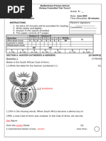 Grade 5 History Exam - Tom Newby School | PDF