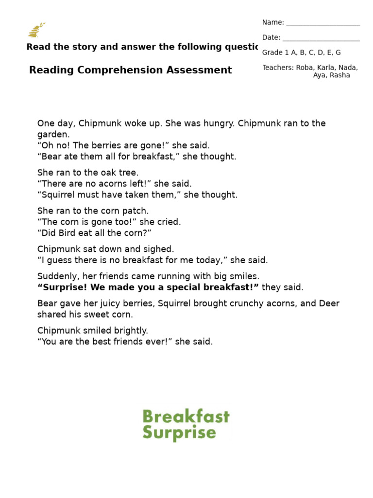 Assessment Chipmunk[1] | PDF | Linguistics | Syntax