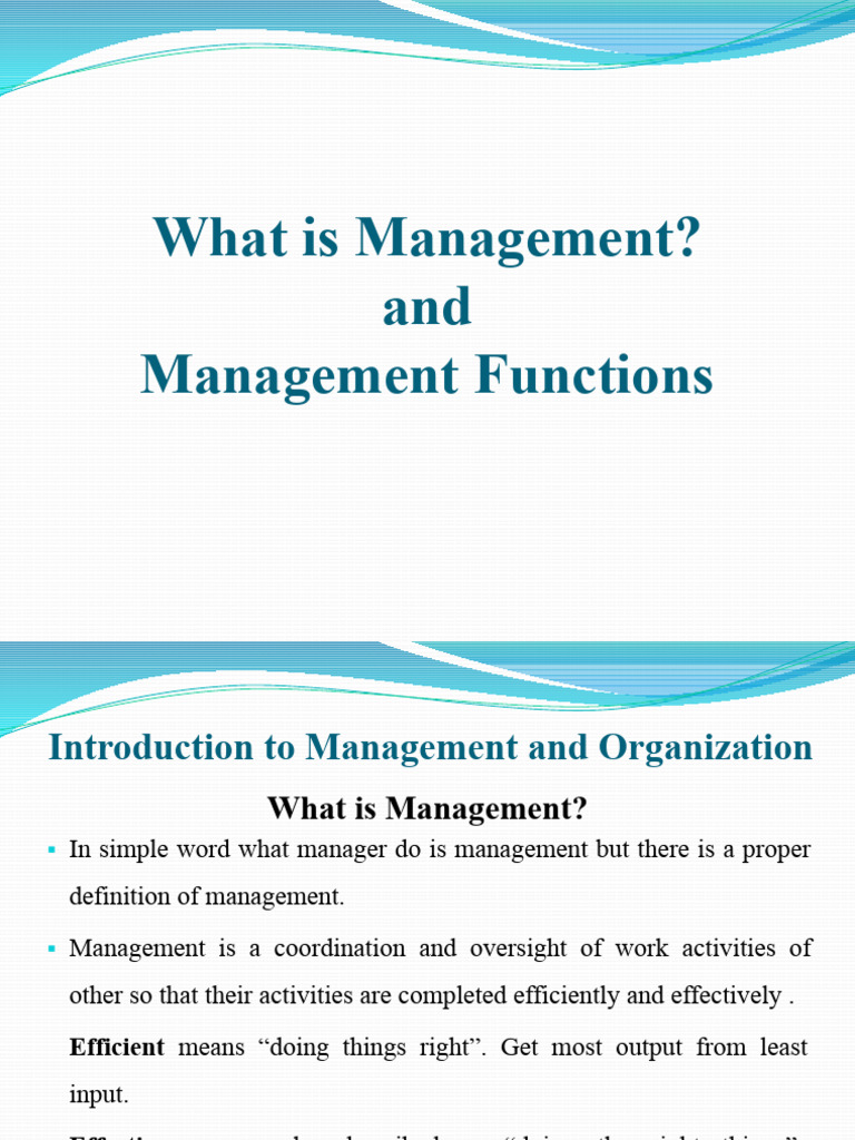 What Is Management and Management Function | PDF
