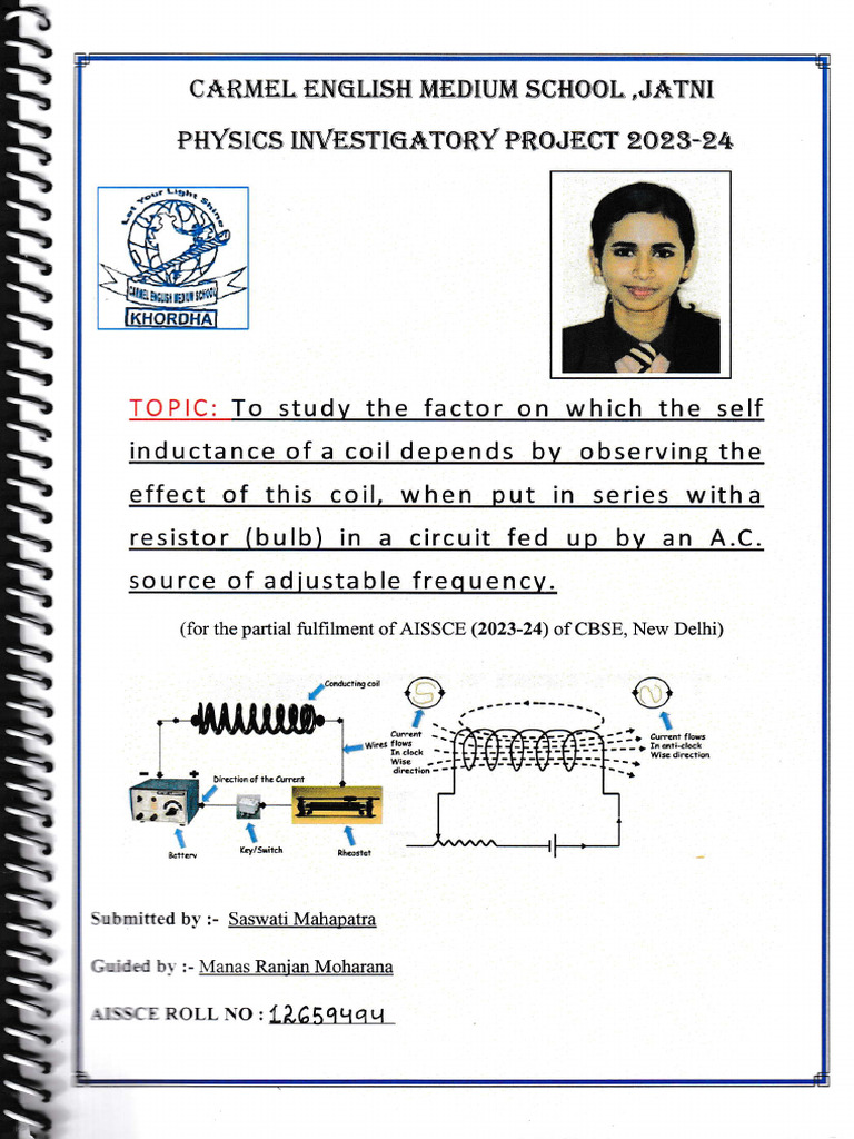Self Inductance-Class-12-Physics | PDF | Inductor | Inductance