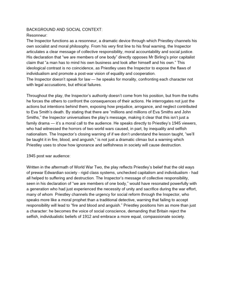 Character Analysis: Inspector Aic | PDF | Conscience | Justice