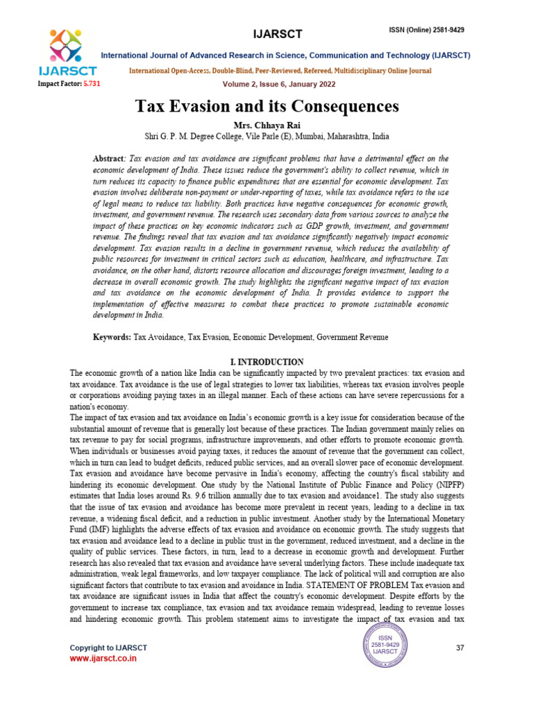 Paper 16107 | PDF | Taxes | Tax Evasion