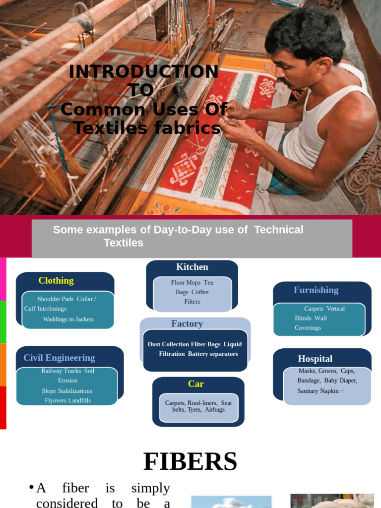 Common Applications of Textiles | PDF | Textiles | Nonwoven Fabric