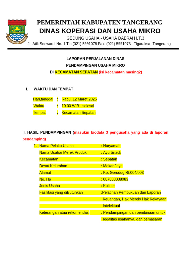 Laporan SPPD 2025 | PDF