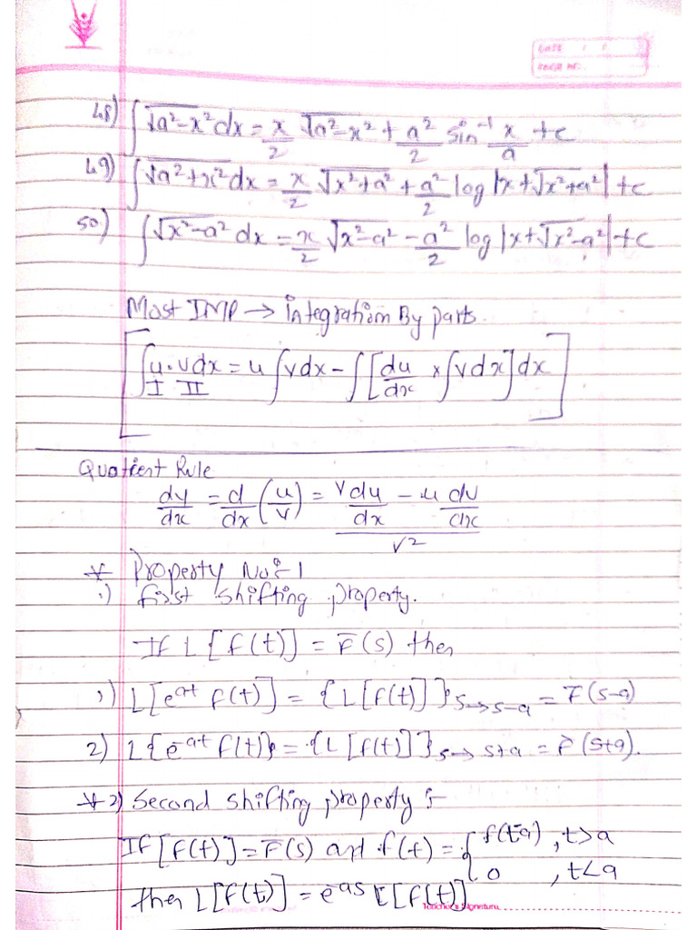 Unit-1 Laplace Formula Sheet | PDF