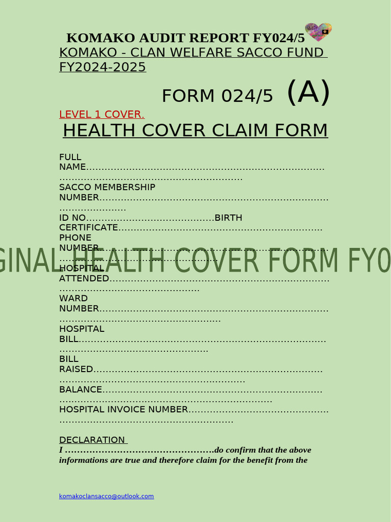 Health Cover Claim Form Fy2024!5!094148 | PDF