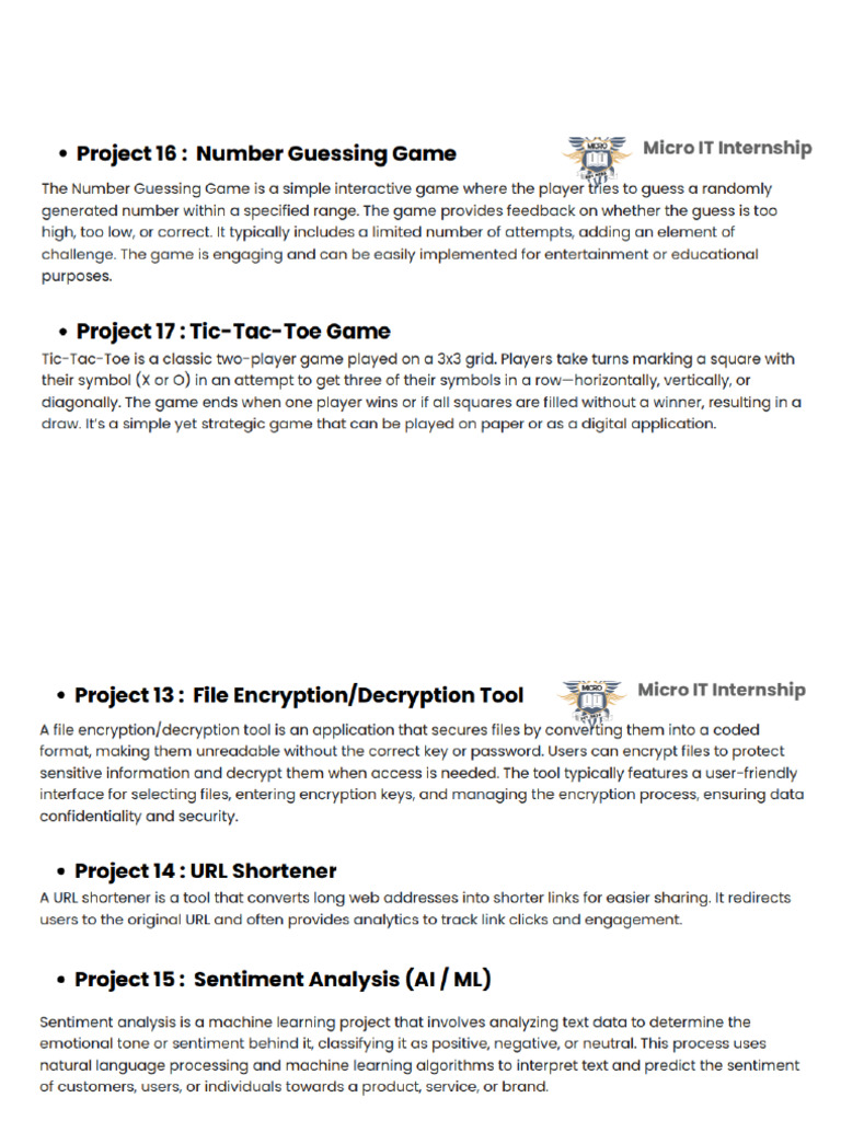 Projects List | PDF