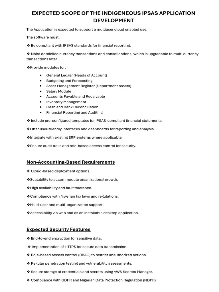 Expected Scope of The Indigeneous Ipsas Application Development | PDF