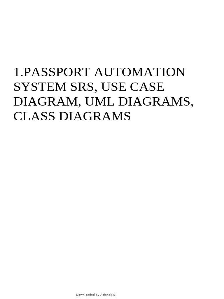 1 Passport Automation System Srs Use Case Diagram Uml Diagrams Class Diagrams | PDF | Databases ...