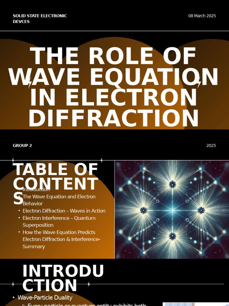 The Role of Wave Equation in Electron Diffraction and Interference ...