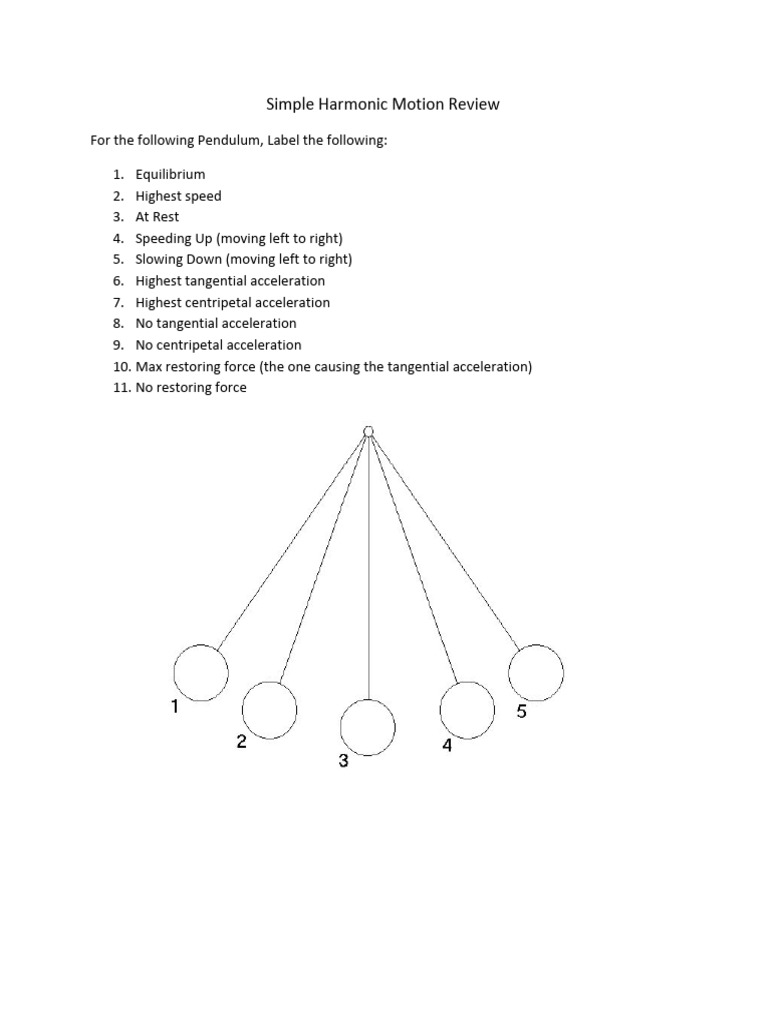 Simple Harmonic Motion Review | PDF