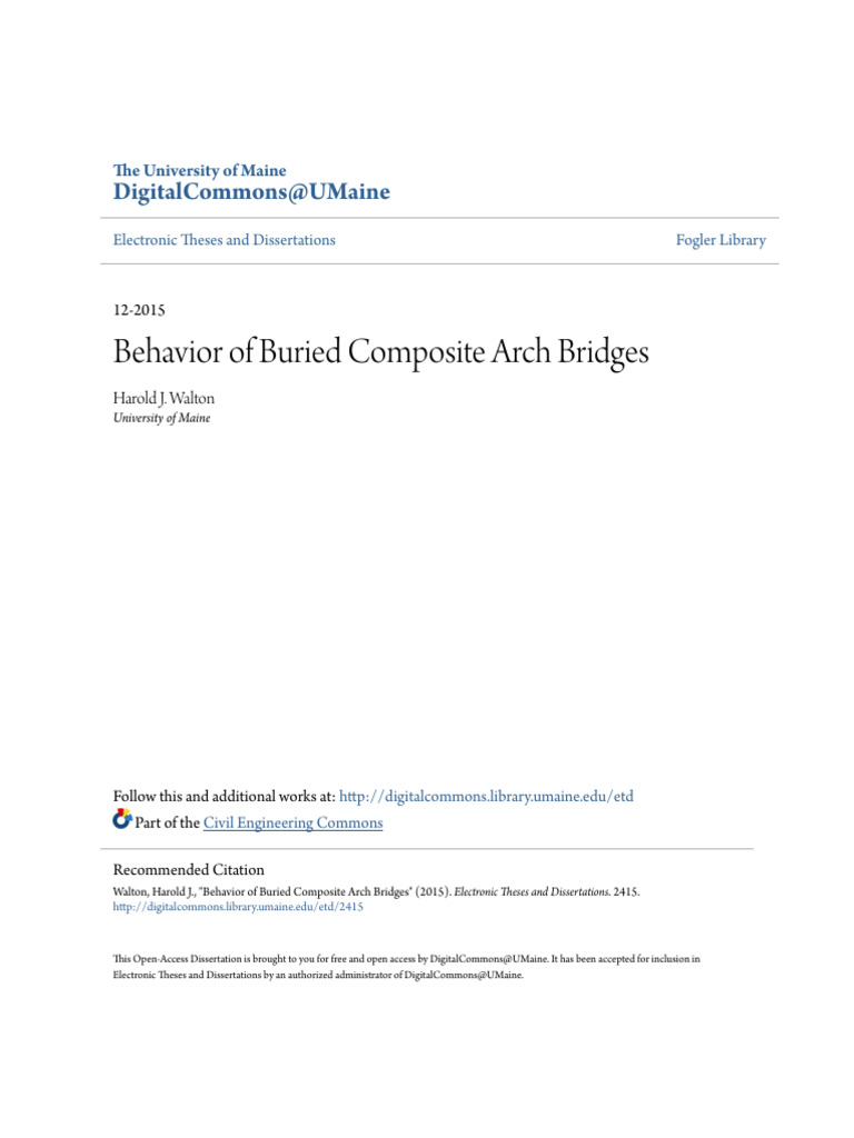 Buried Composite Arch Bridge Behavior | PDF | Elasticity (Physics) | Bridge