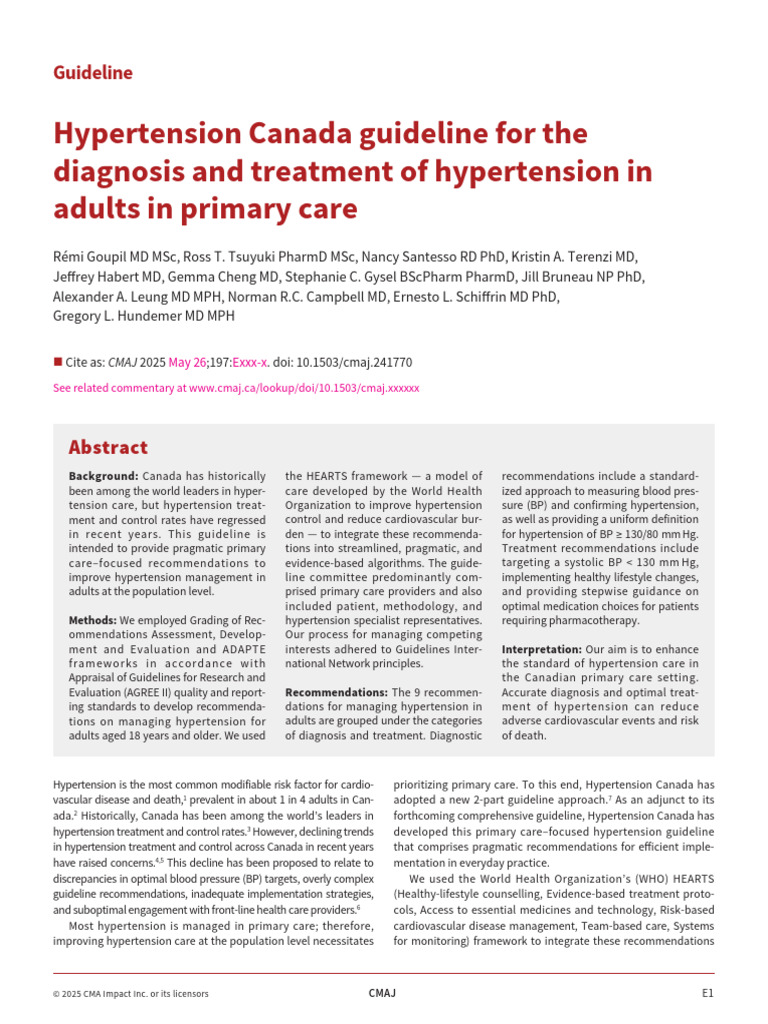 Hypertension Guideline | PDF | Hypertension | Blood Pressure