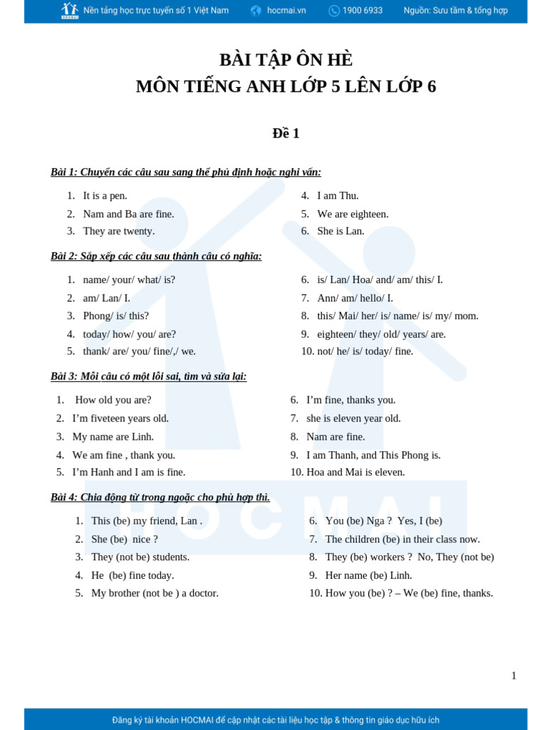 On He Tieng Anh Lop 5 Len Lop 6 | PDF | Vietnam