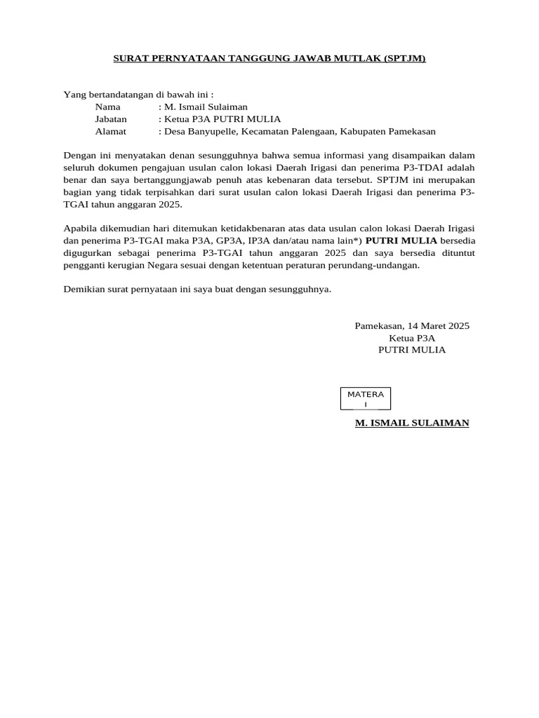 SPTJM Dan Usulan | PDF