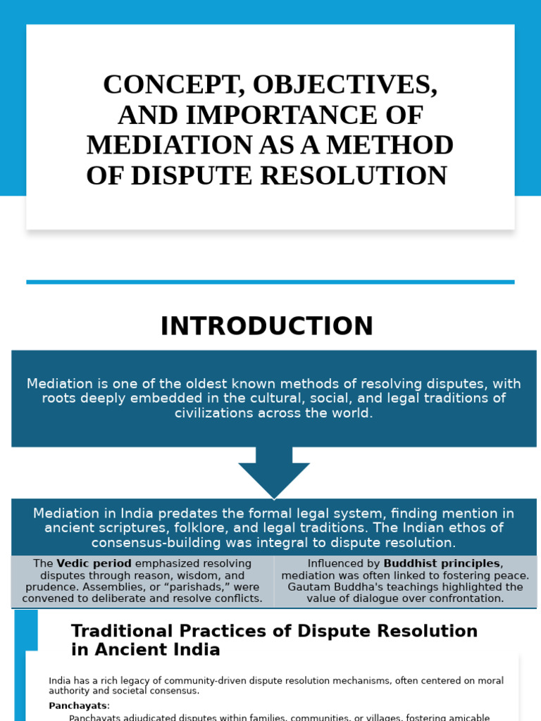Importance of Mediation in India | PDF | Mediation | Alternative ...