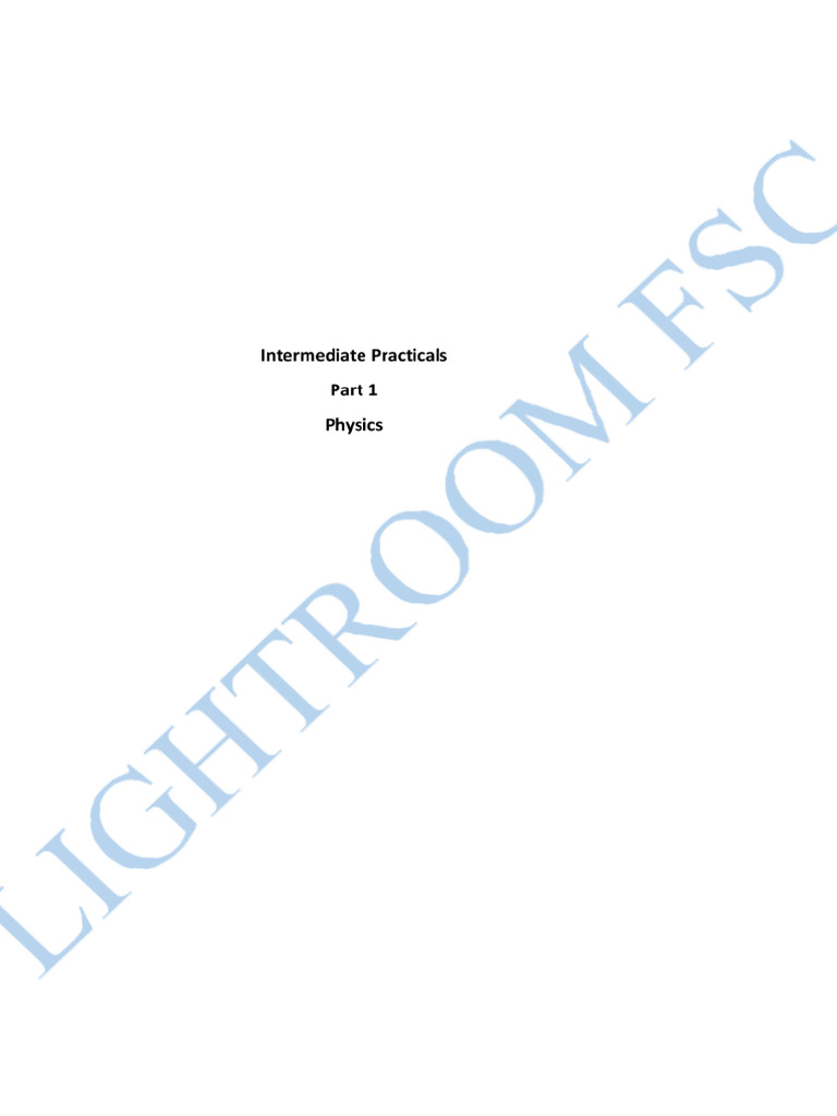 LR Phy 1st Year Practicals - Watermark | PDF