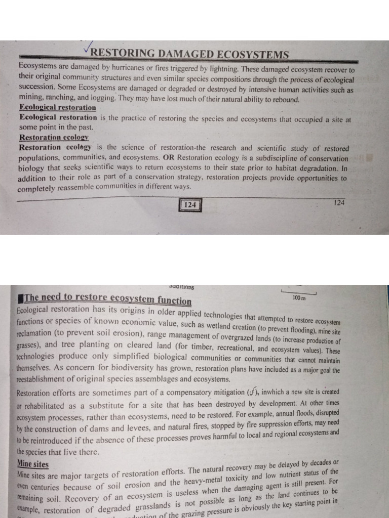 Restoring Damaged Ecosystems | PDF