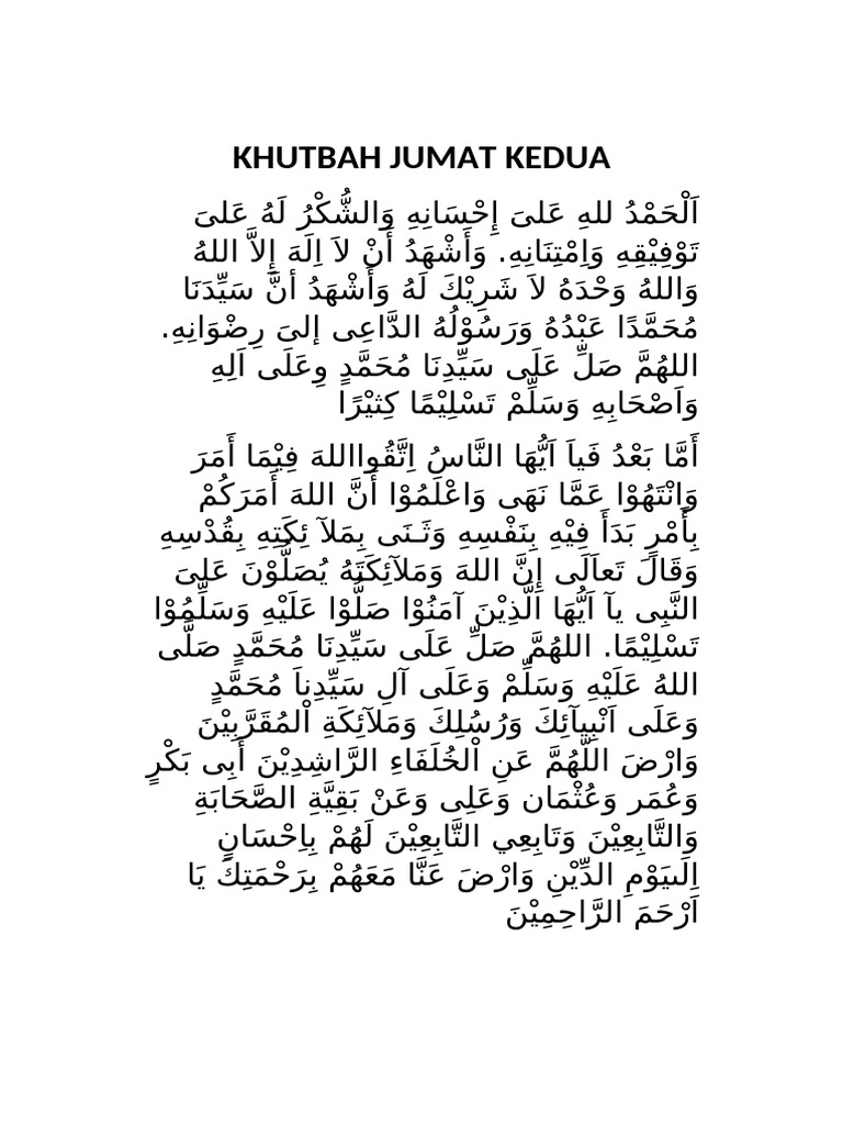 Khutbah Jumat Kedua | PDF